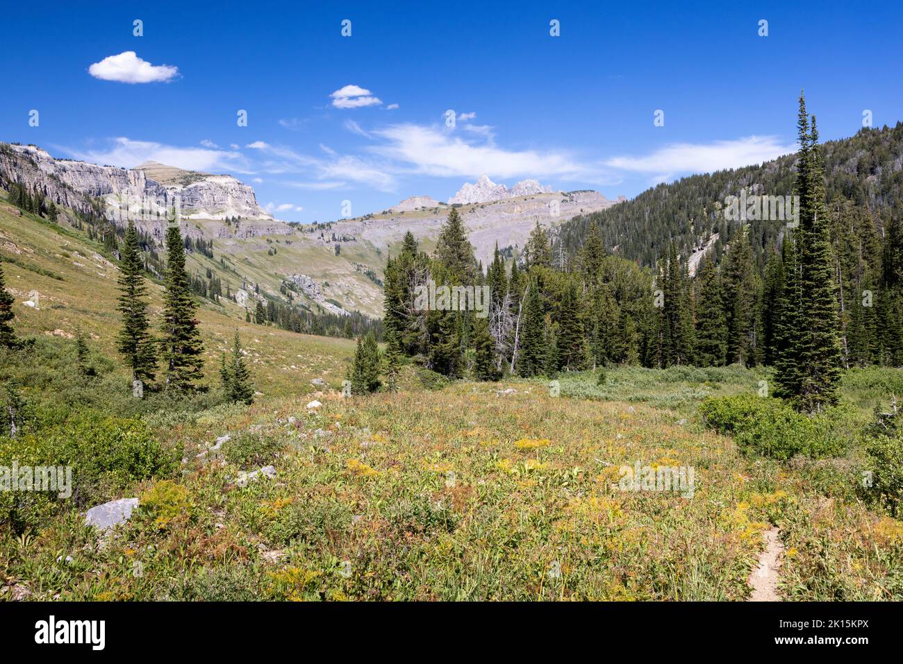 The Death Canyon Trail descending into Death Canyon below the Grand ...