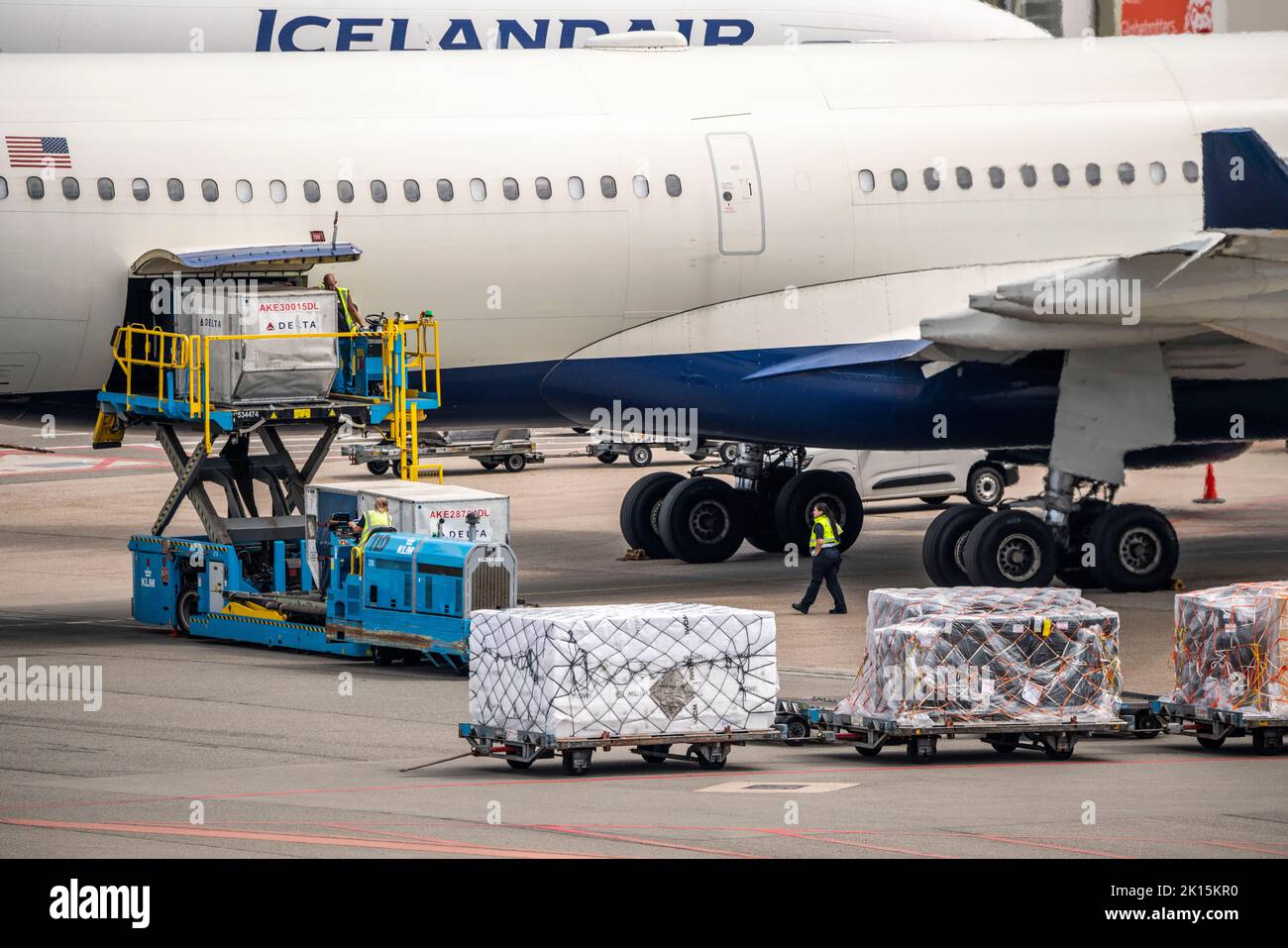 Amsterdam Schiphol Airport, aircraft at terminal, Gates D, check-in ...