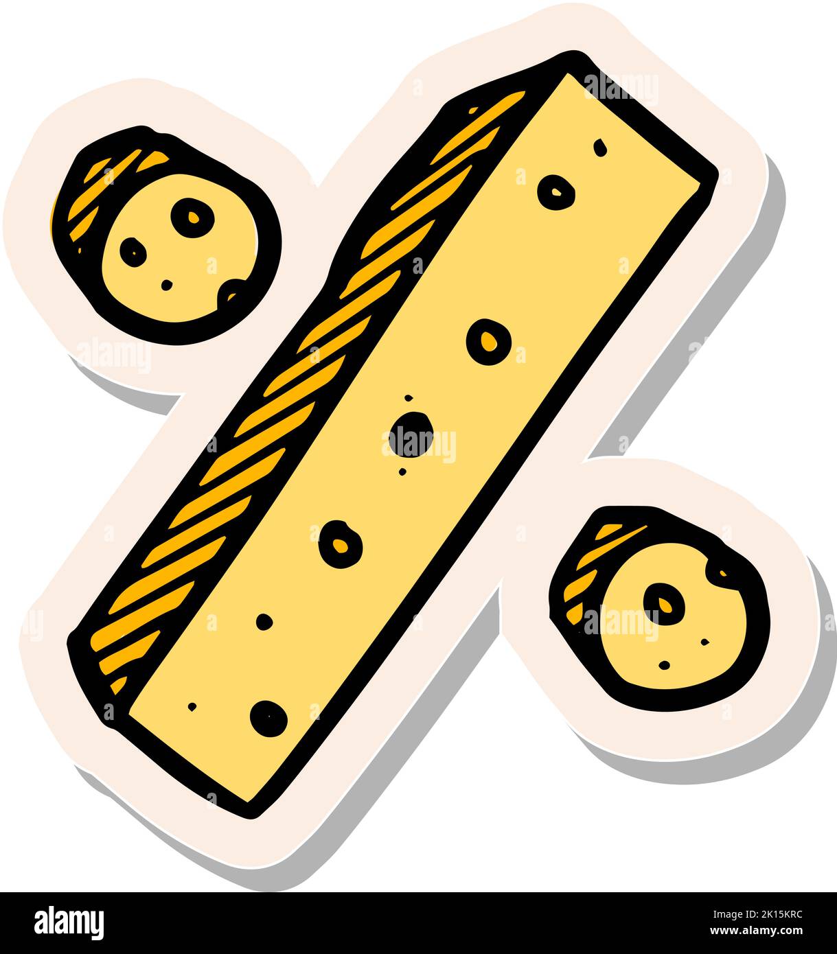 Hand drawn mathematics symbol percentage in sticker style vector ...