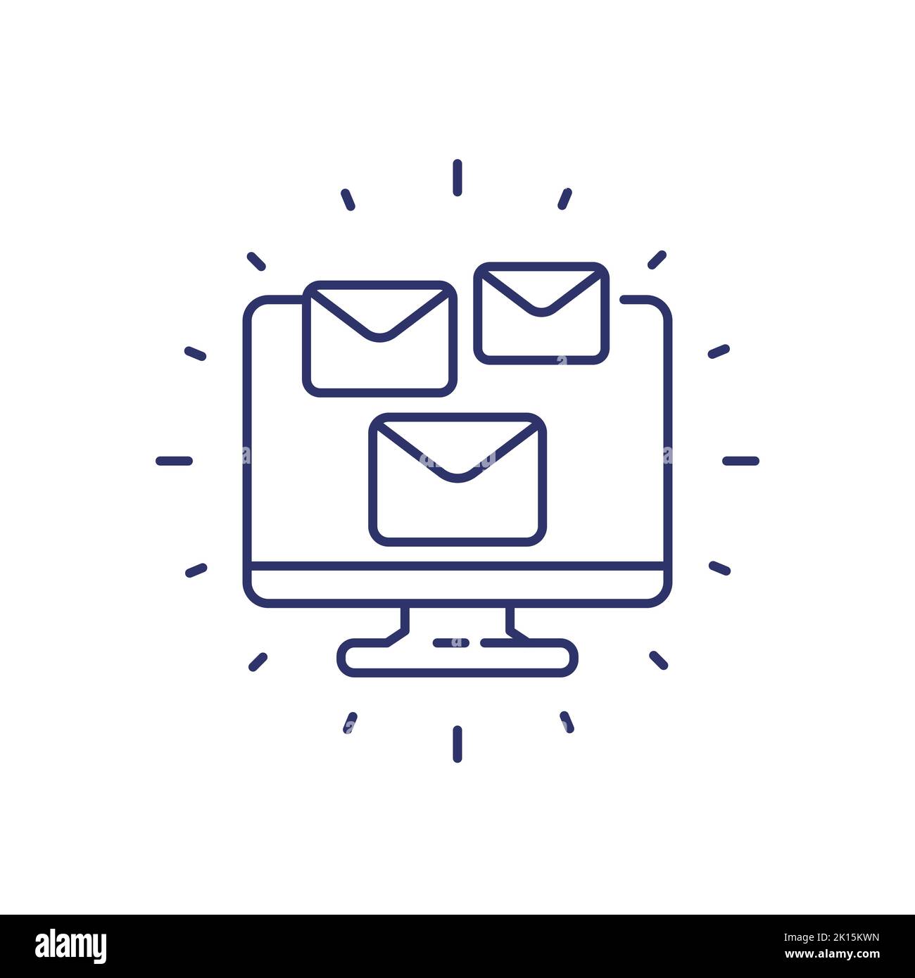 Sent message icon outline Cut Out Stock Images & Pictures - Alamy