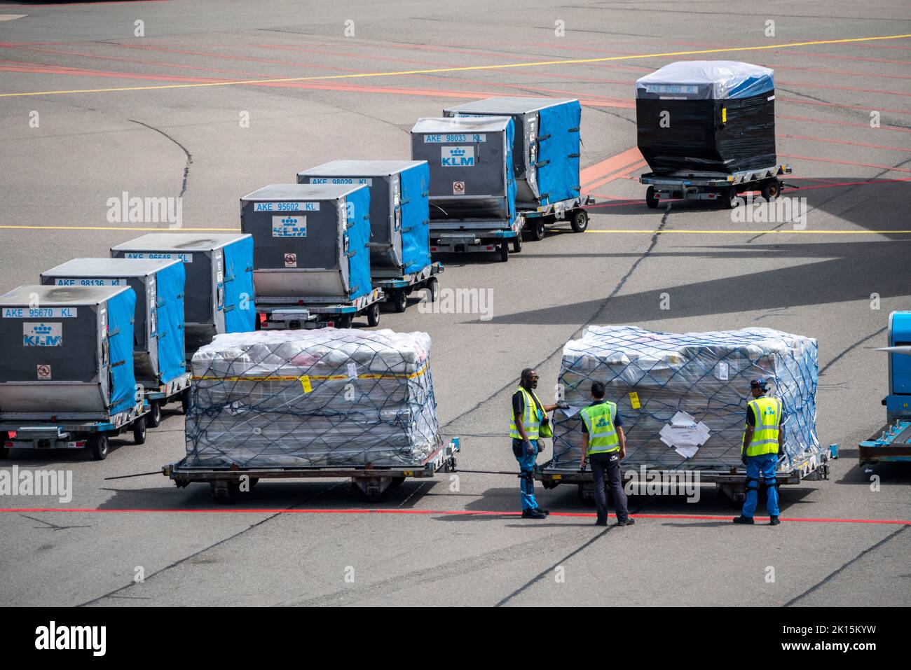 Amsterdam Schiphol Airport, aircraft at terminal, Gates D, check-in ...