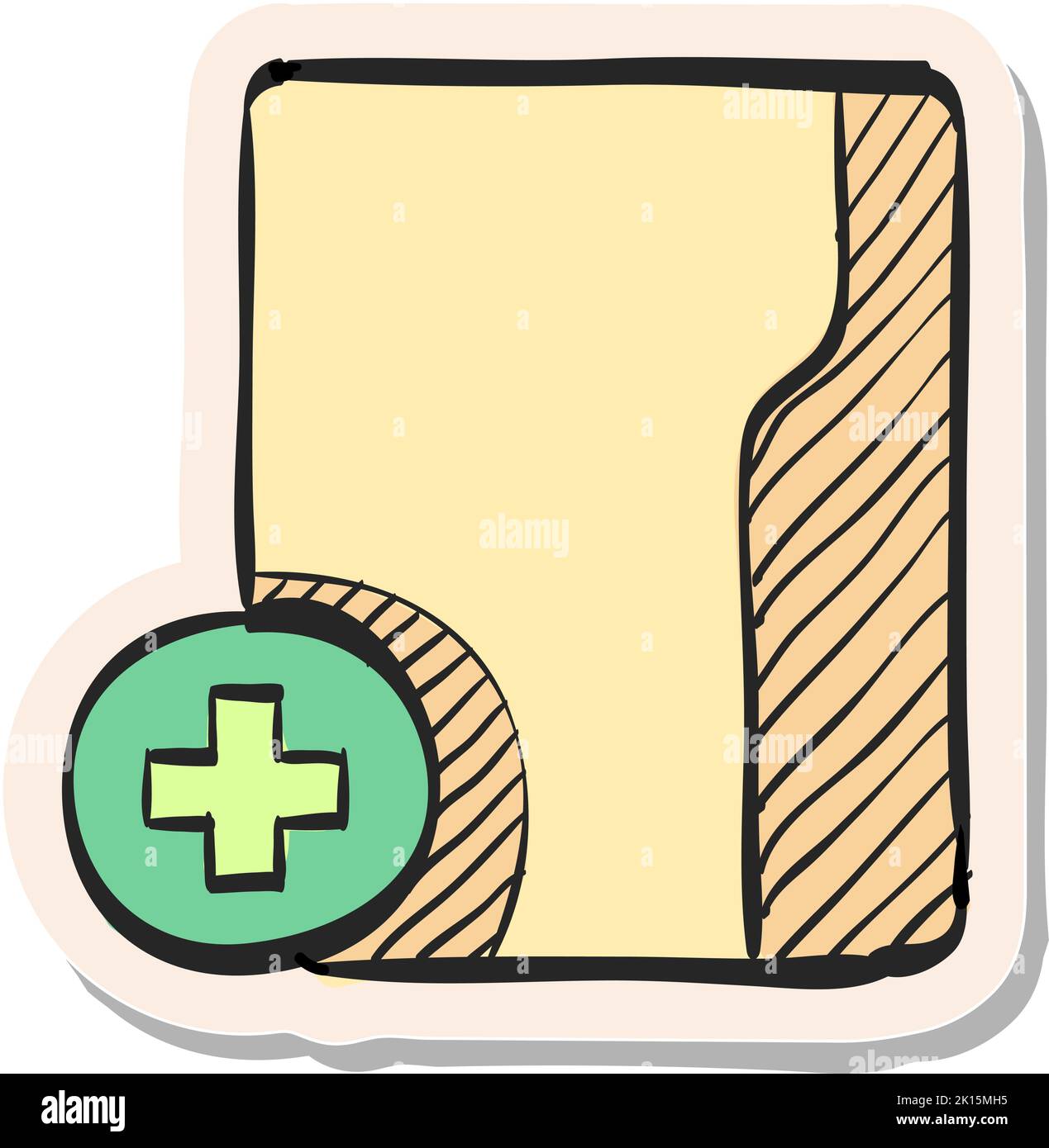Hand drawn Folder icon in sticker style vector illustration Stock ...