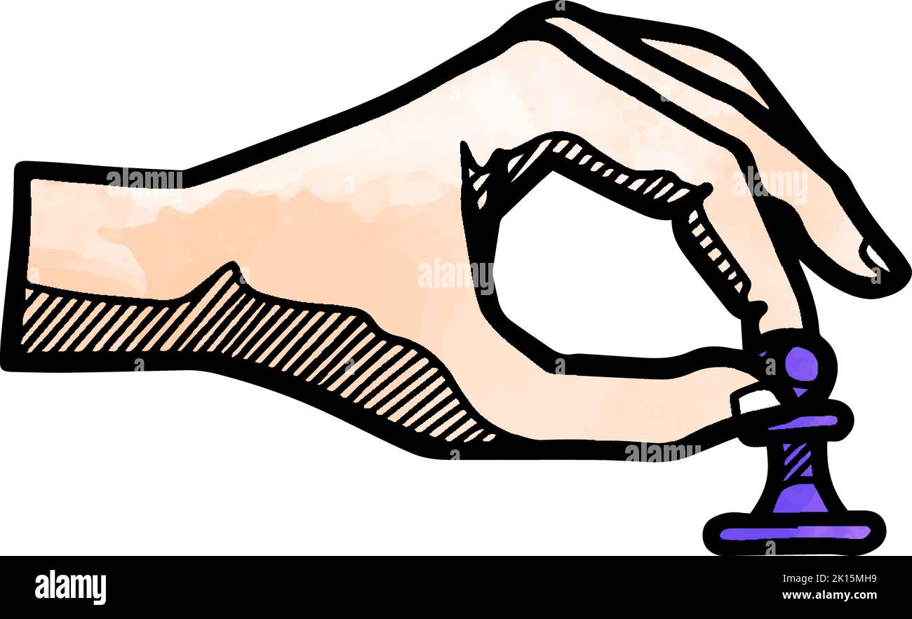 Watercolor style hand holding chess pawn icon Stock Vector Image & Art ...