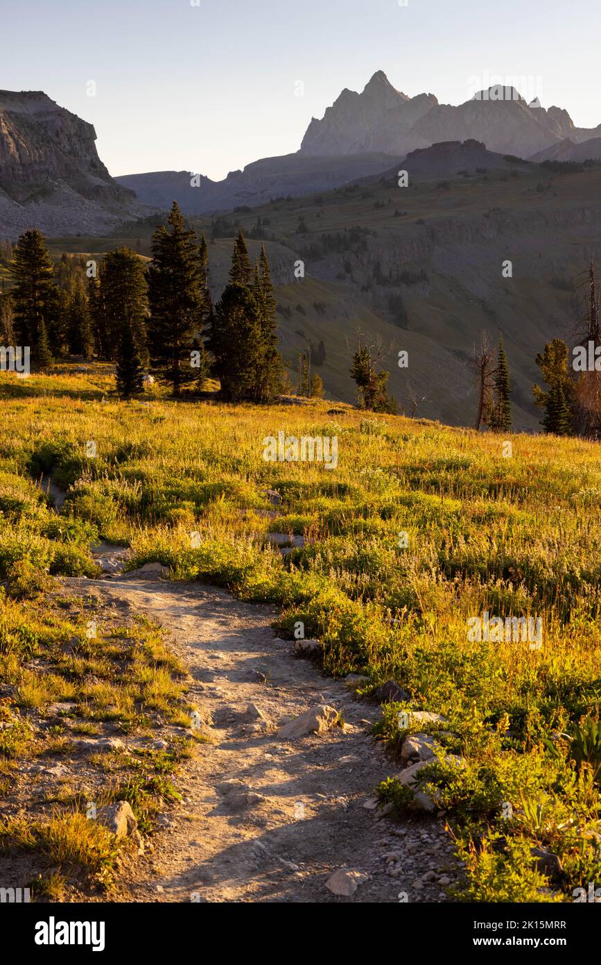 The Teton Crest Trail twisting over the Death Canyon Shelf below the ...