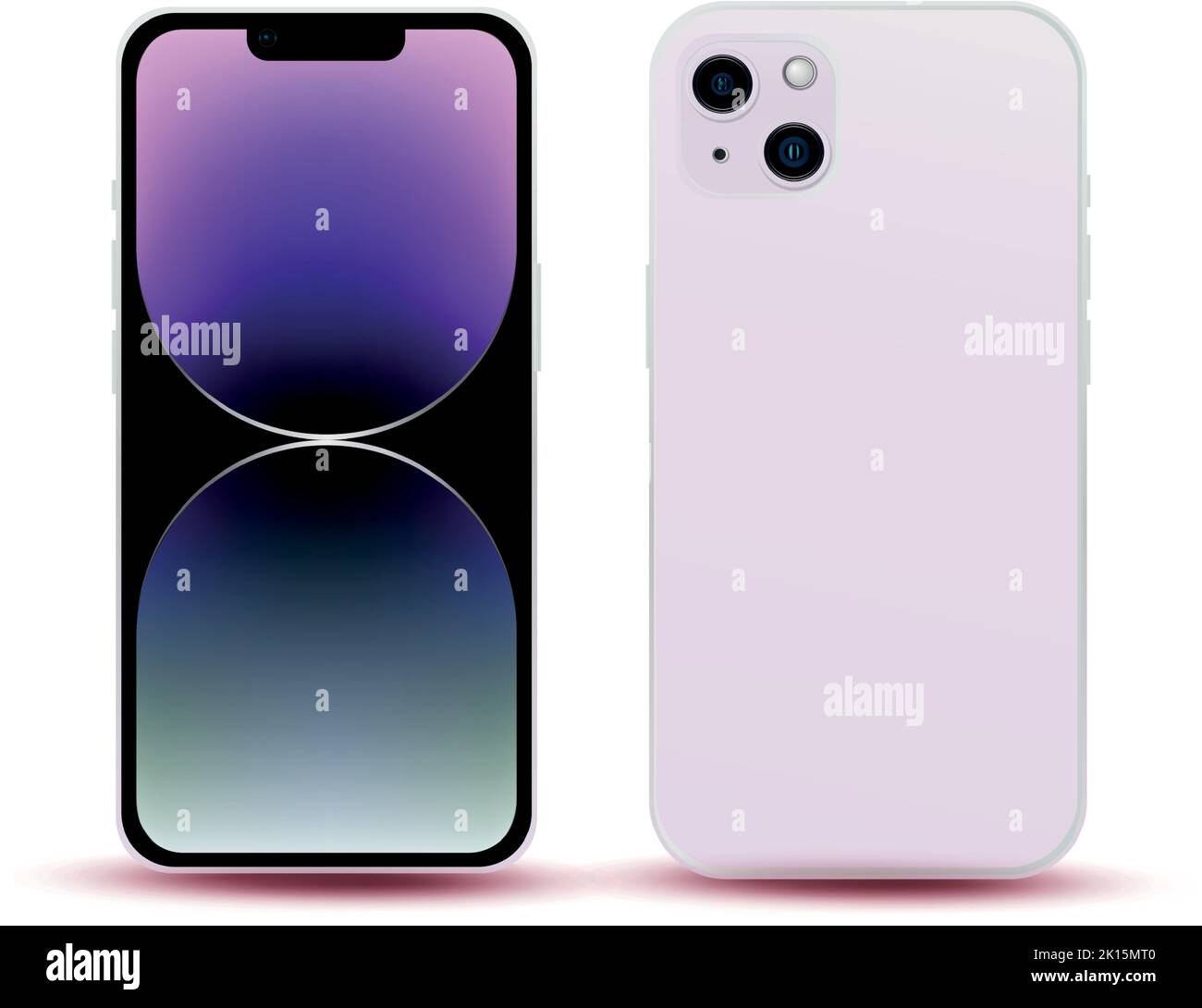 Purple smartphone, model phone 14, IT industry novelty, original ...