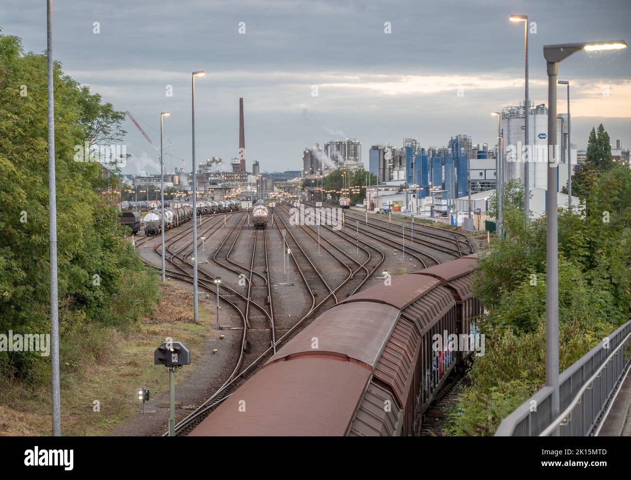 Cologne September 2022: Godorfer Hafen is the port of Cologne with the ...