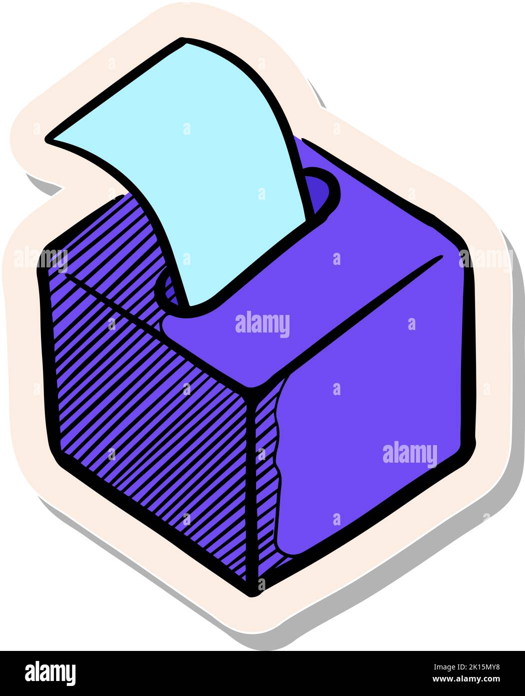 Hand drawn tissue paper in sticker style vector illustration Stock ...