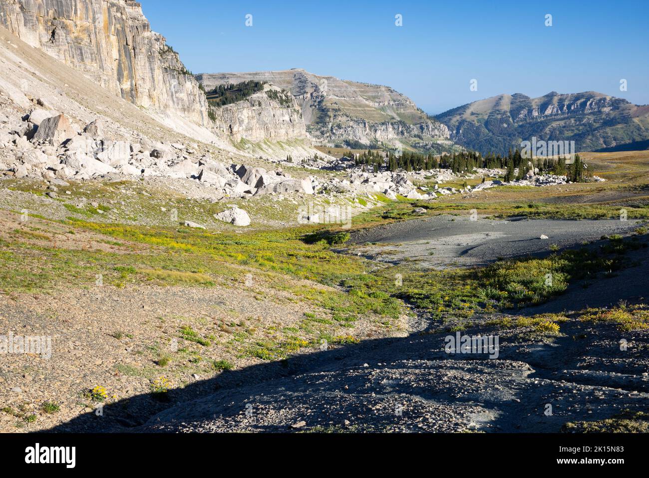 The Devils Stairs descending the Alaska Basin and Teton Canyon ...