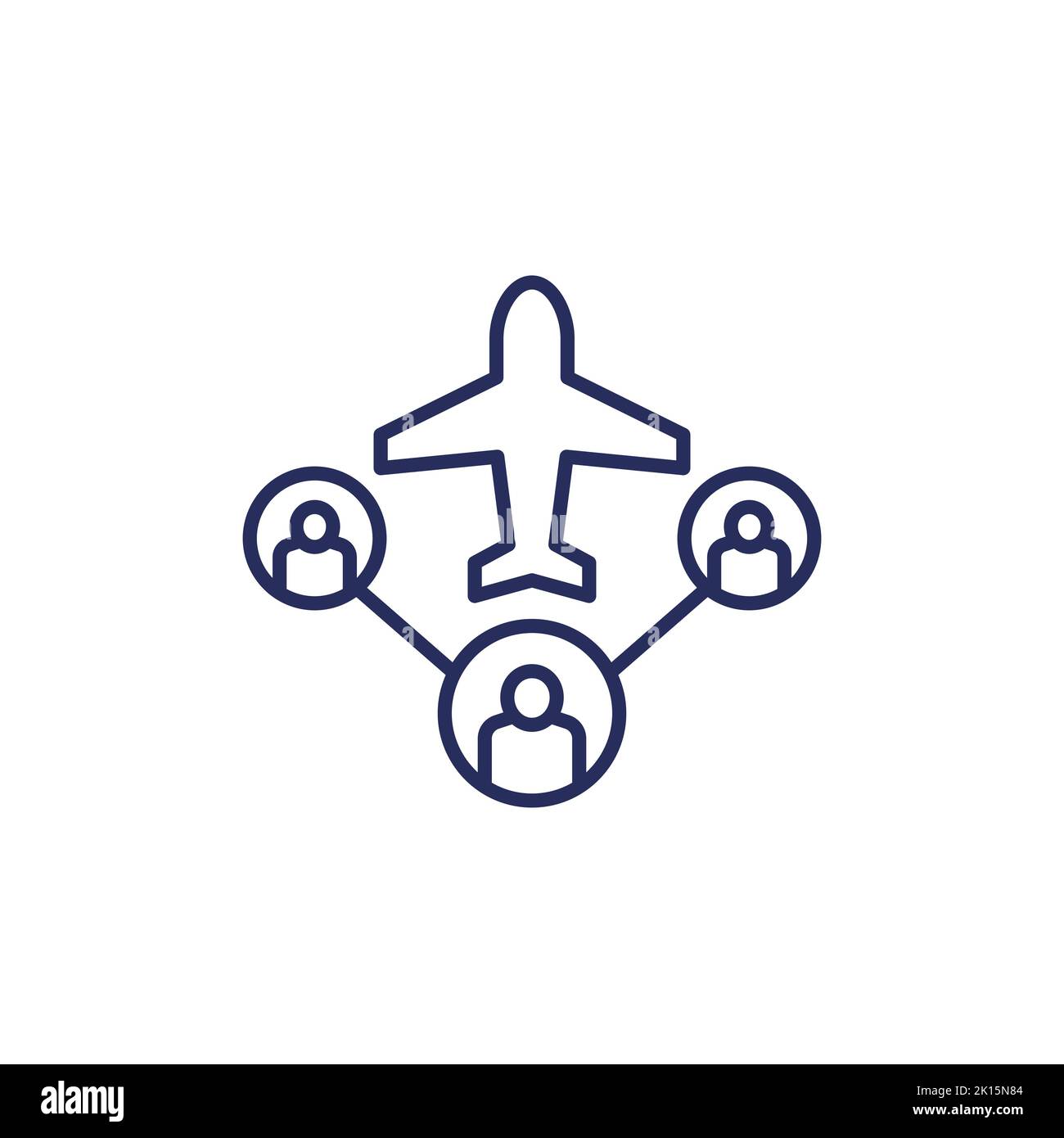 airplane and passengers, flight capacity line icon Stock Vector Image ...