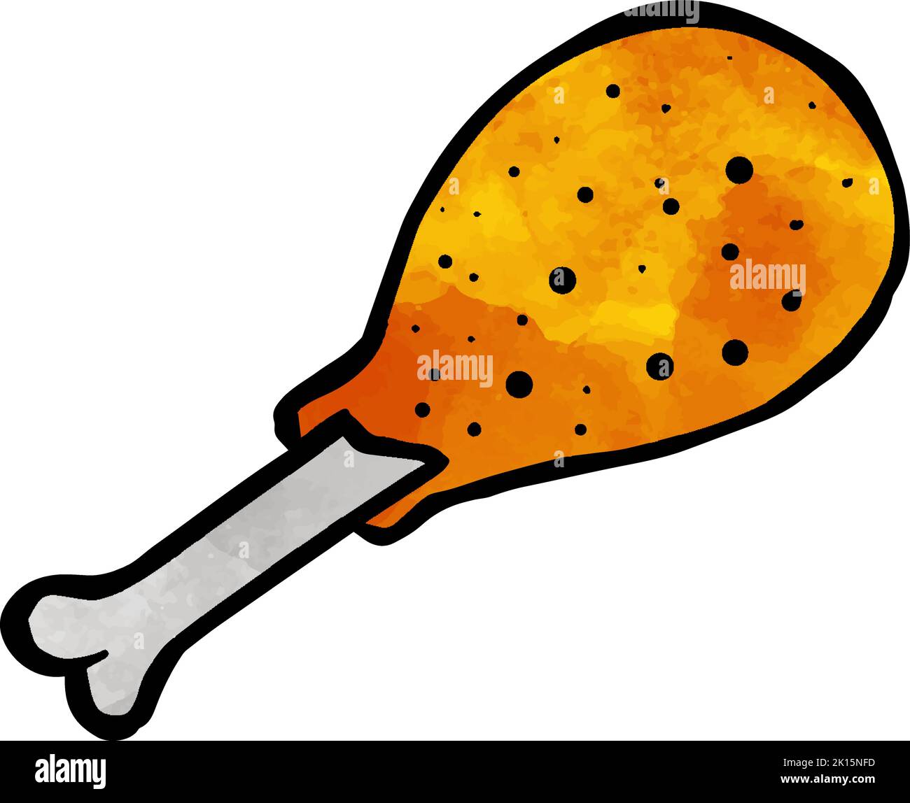 Watercolor style hand drawn chicken drum stick Stock Vector Image & Art ...