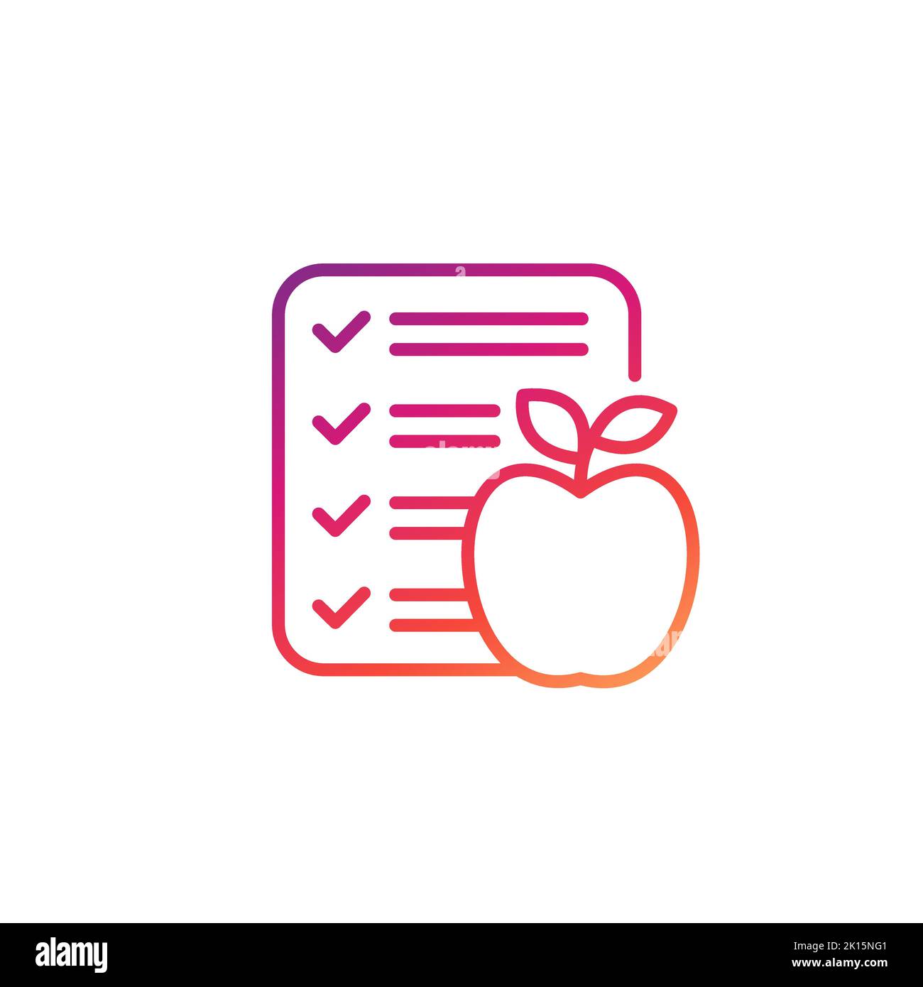 Icon diet list Cut Out Stock Images & Pictures - Alamy