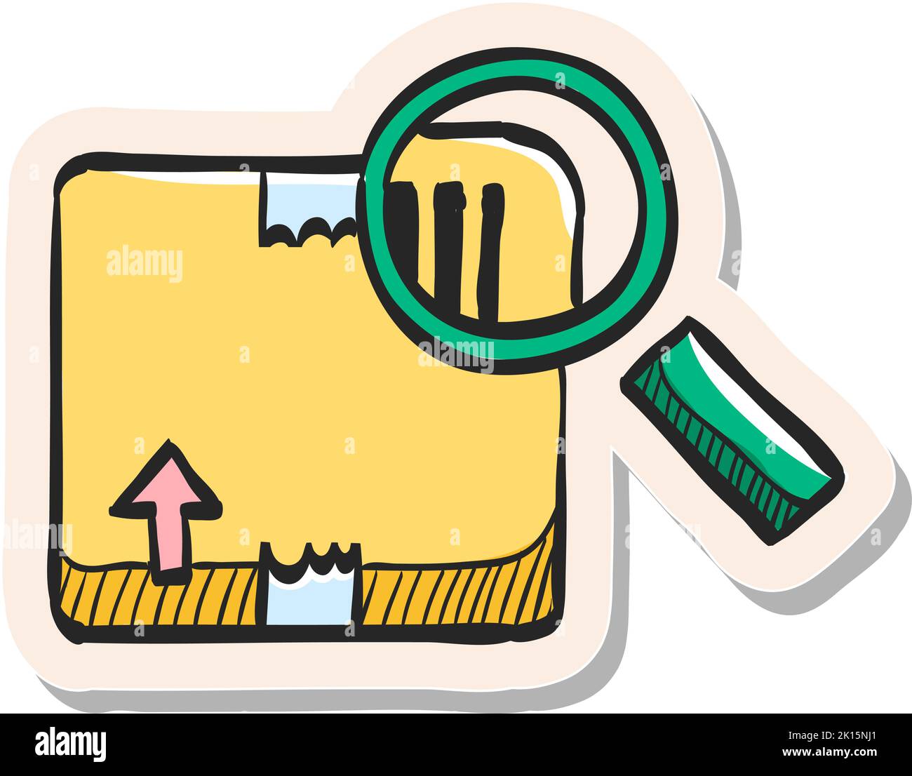 Hand drawn Parcel tracking icon in sticker style vector illustration ...