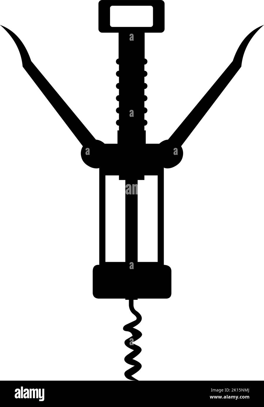 Vector illustration of the black silhouette of a corkscrew Stock Vector ...