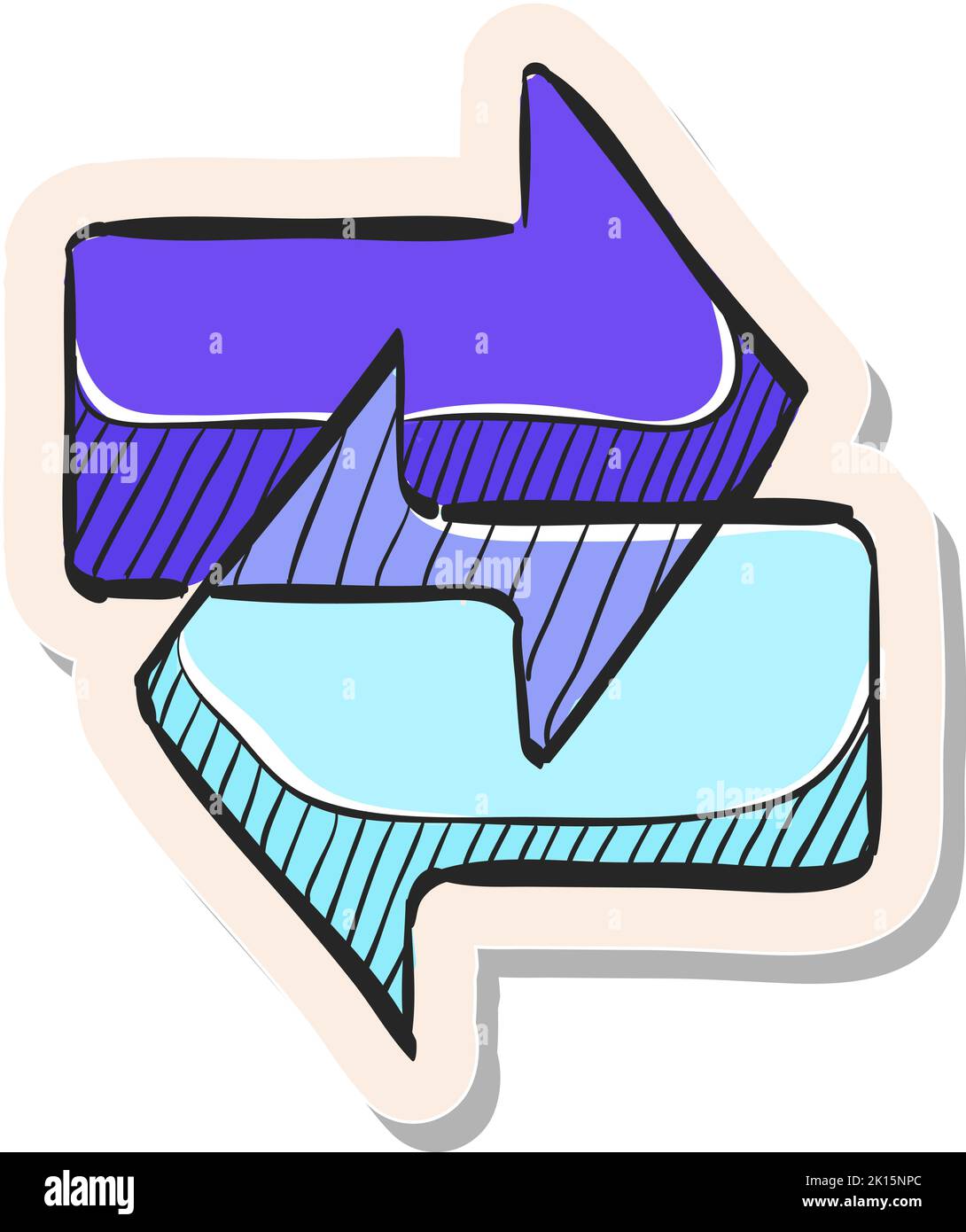 Hand Drawn Arrows Icon In Sticker Style Vector Illustration Stock Vector Image And Art Alamy