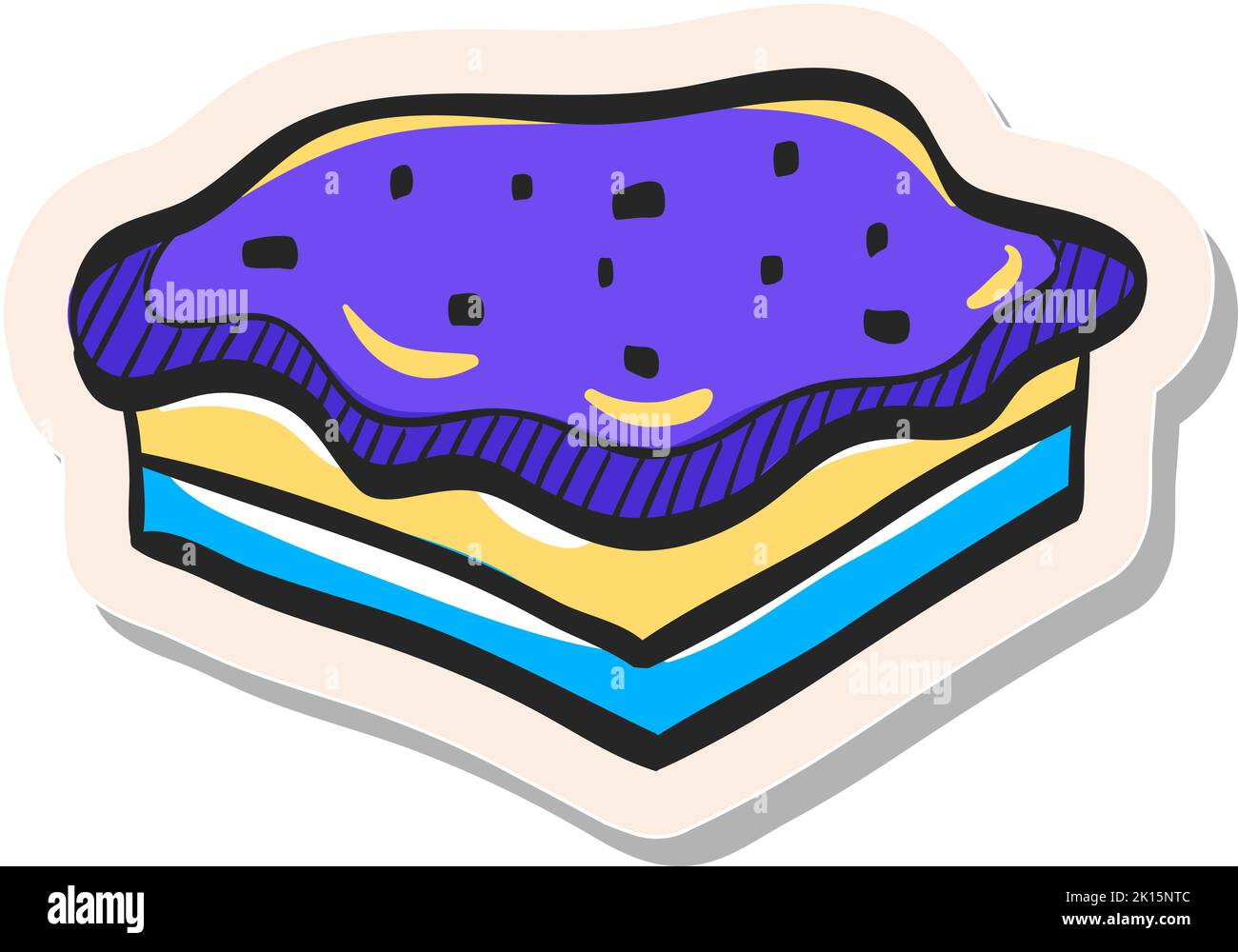 Hand drawn Cake icon in sticker style vector illustration Stock Vector ...