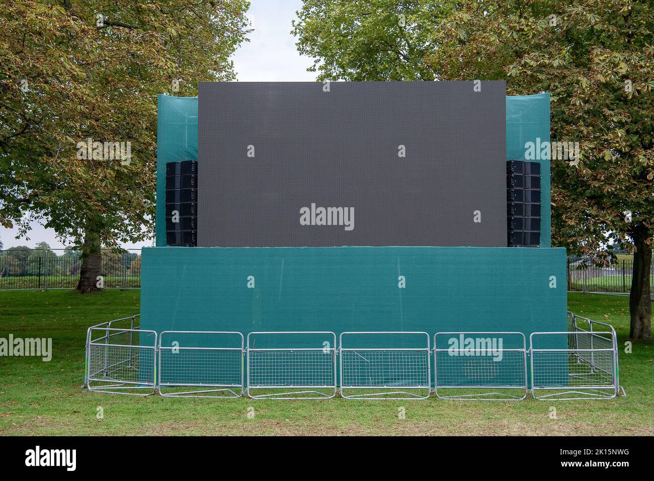 Windsor, Berkshire, UK. 15th September, 2022. Large TV screens on the ...