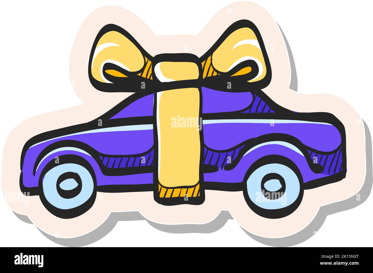 Hand drawn Car prize icon in sticker style vector illustration Stock ...