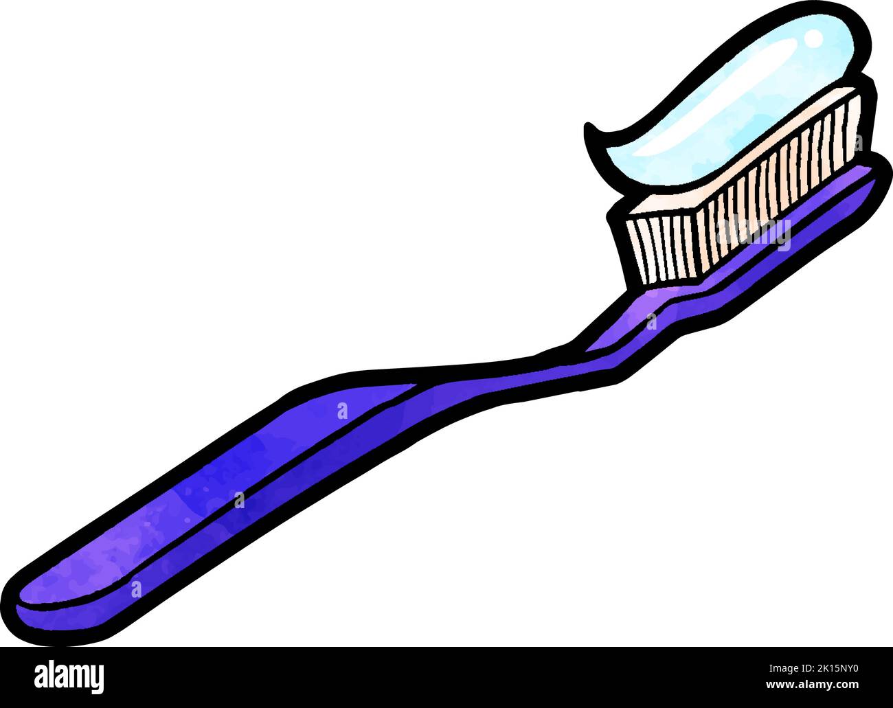 Watercolor style toothbrush hand drawn illustration vector Stock Vector ...