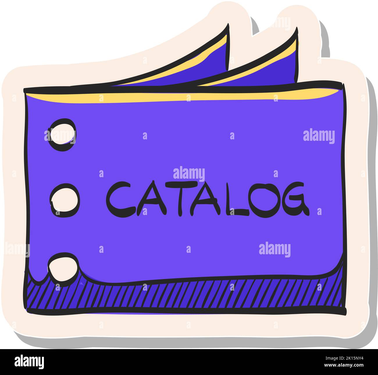 Hand drawn Catalog icon in sticker style vector illustration Stock ...