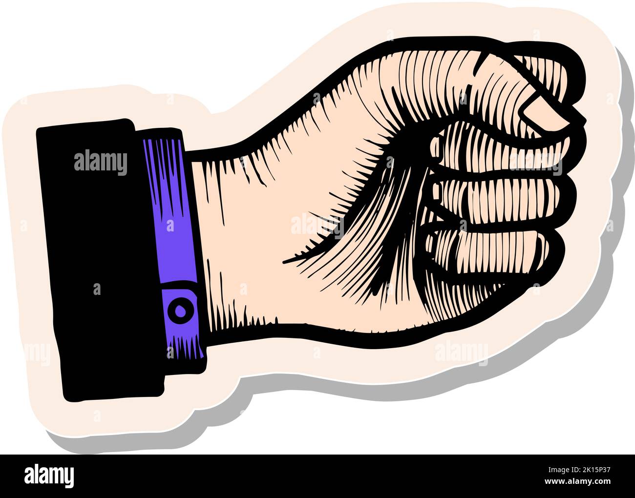 Hand drawn hand fist in sticker style vector illustration Stock Vector ...