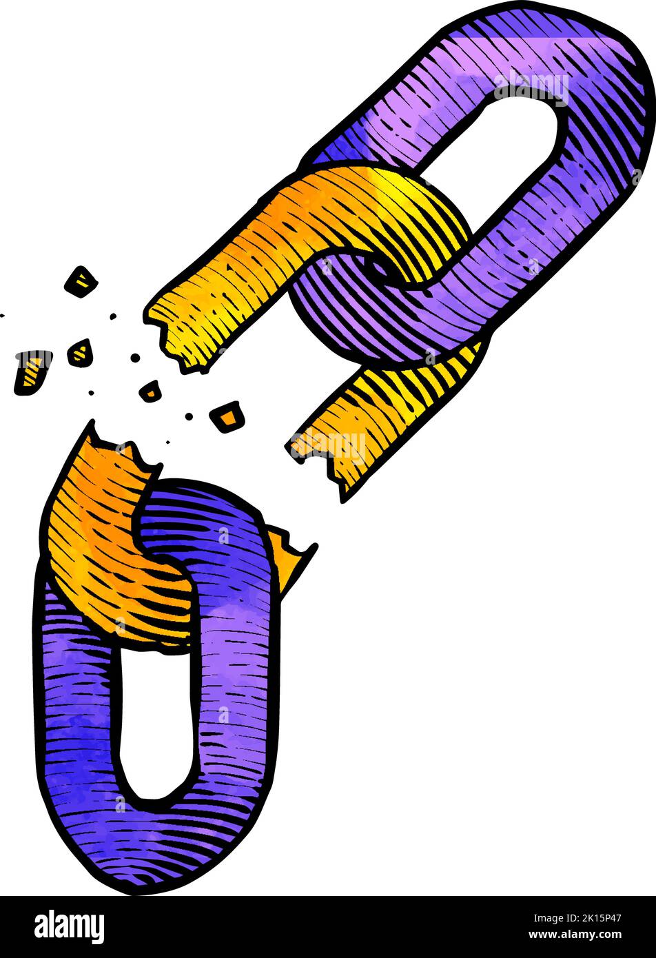 Broken chain drawing hi-res stock photography and images - Alamy