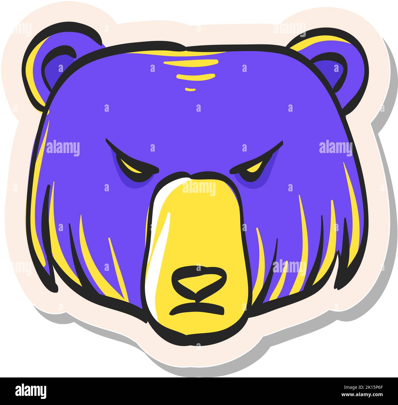 Hand drawn Bear icon in sticker style vector illustration Stock Vector ...