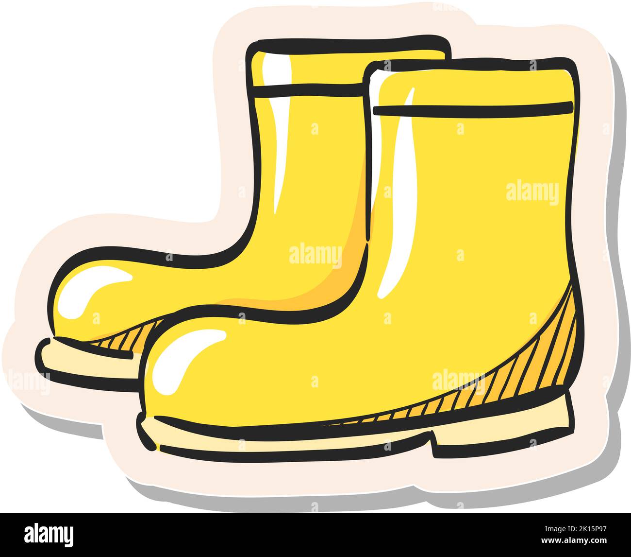 Hand drawn Wet boots icon in sticker style vector illustration Stock ...