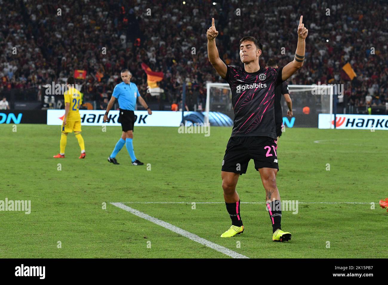 Paulo Dybala of AS Roma jubilates after scoring the goal 1-0 in the ...