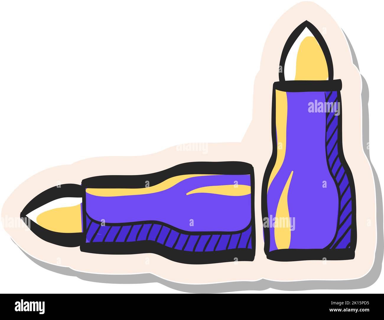 Hand drawn Bullets icon in sticker style vector illustration Stock ...