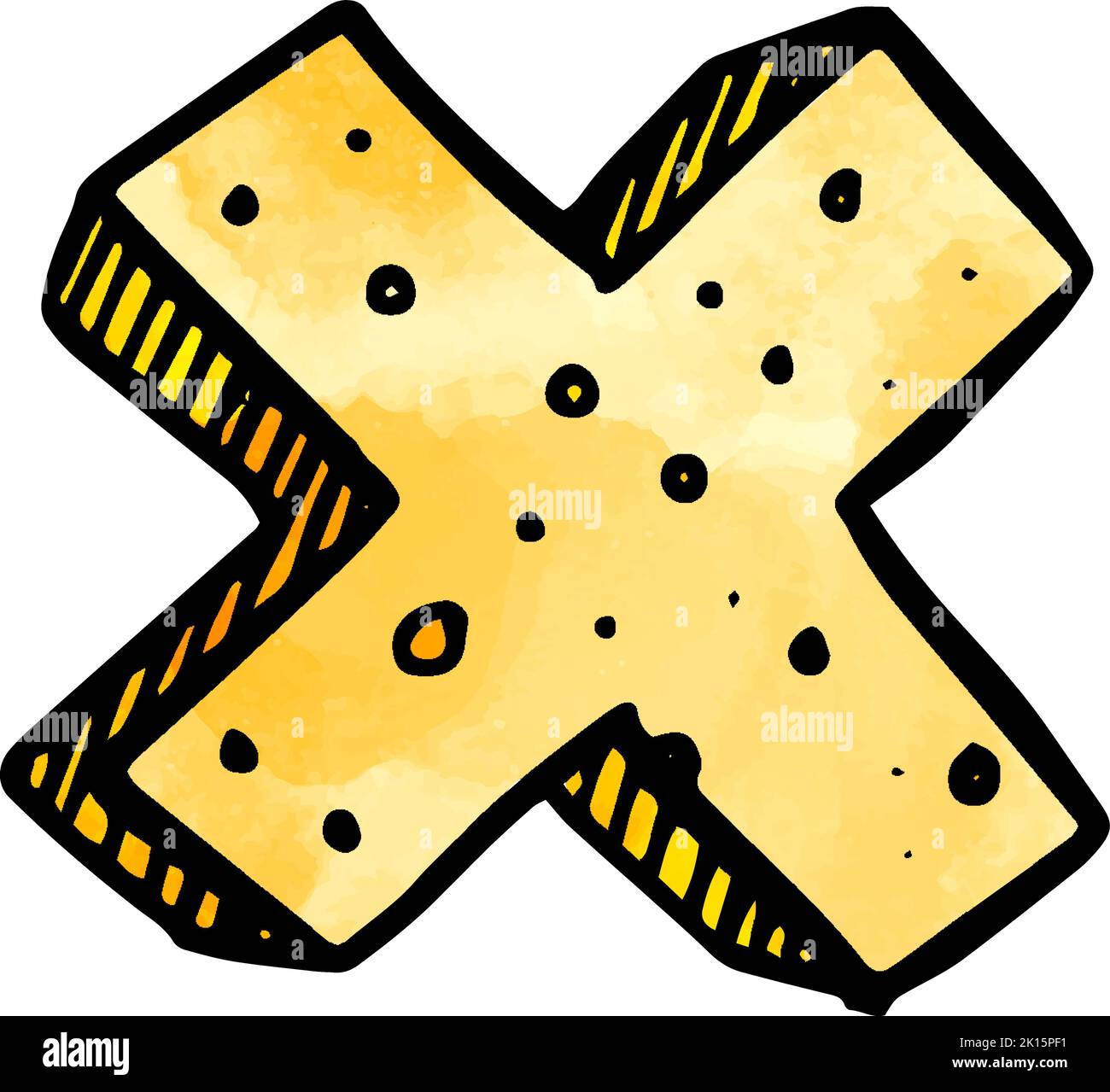 Watercolor style math symbol cross hand drawn Stock Vector Image & Art ...