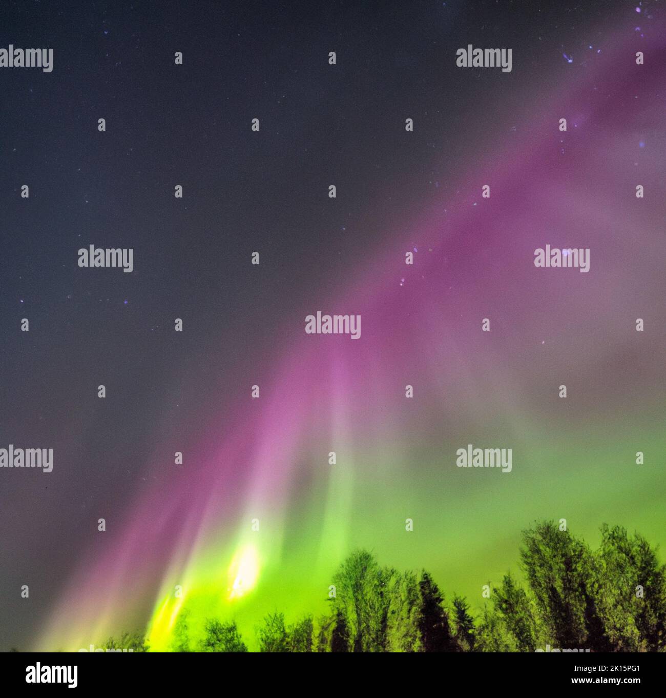 A Scenic view of the Northern Lights during the night Stock Photo - Alamy