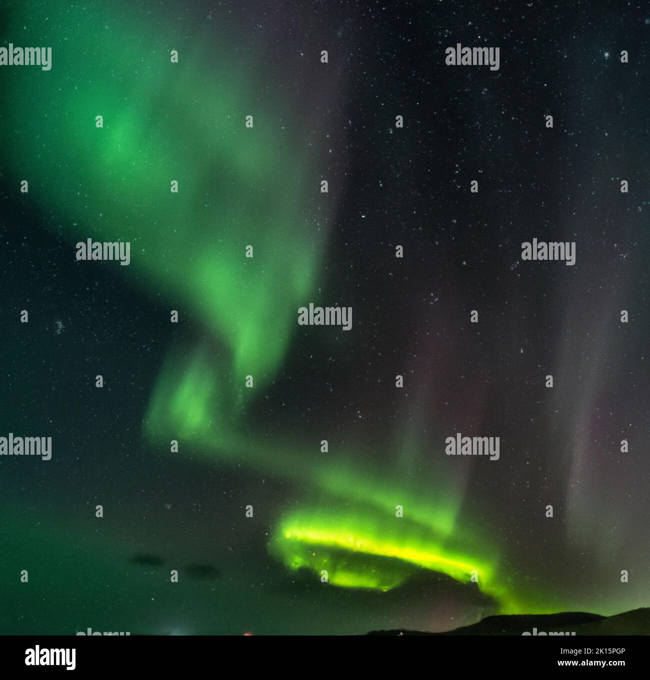 A Scenic view of the Northern Lights during the night Stock Photo - Alamy