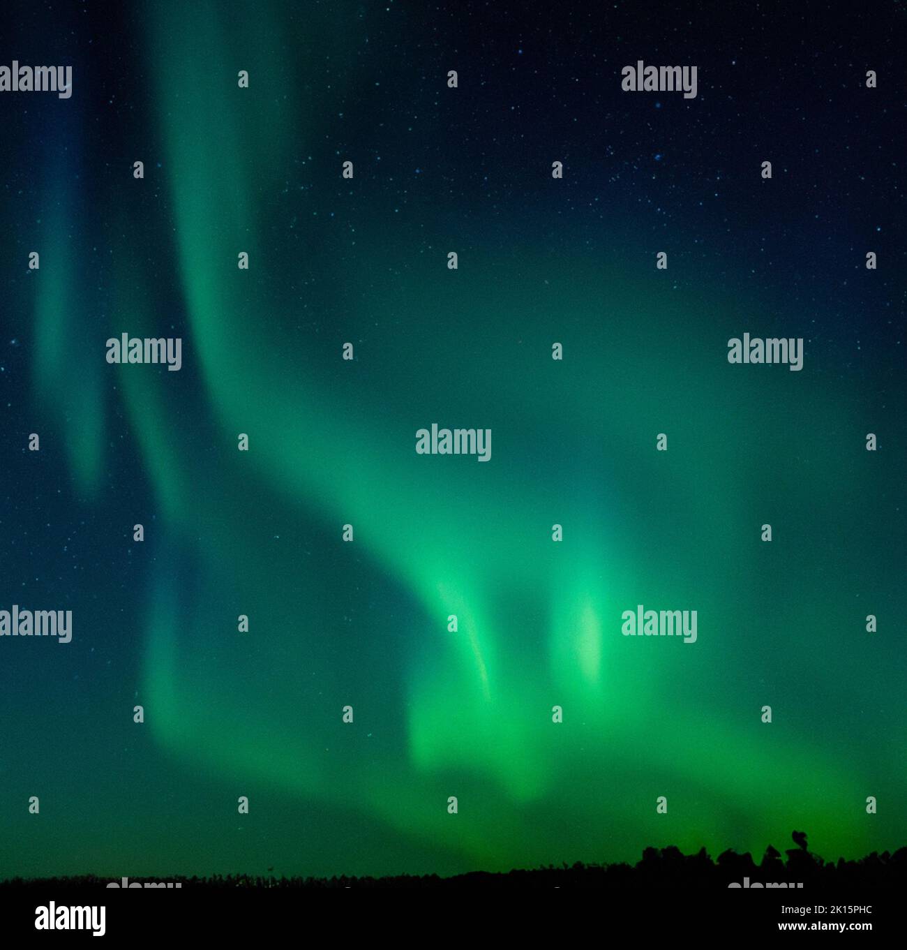 A scenic view of the Northern Lights during the night Stock Photo - Alamy