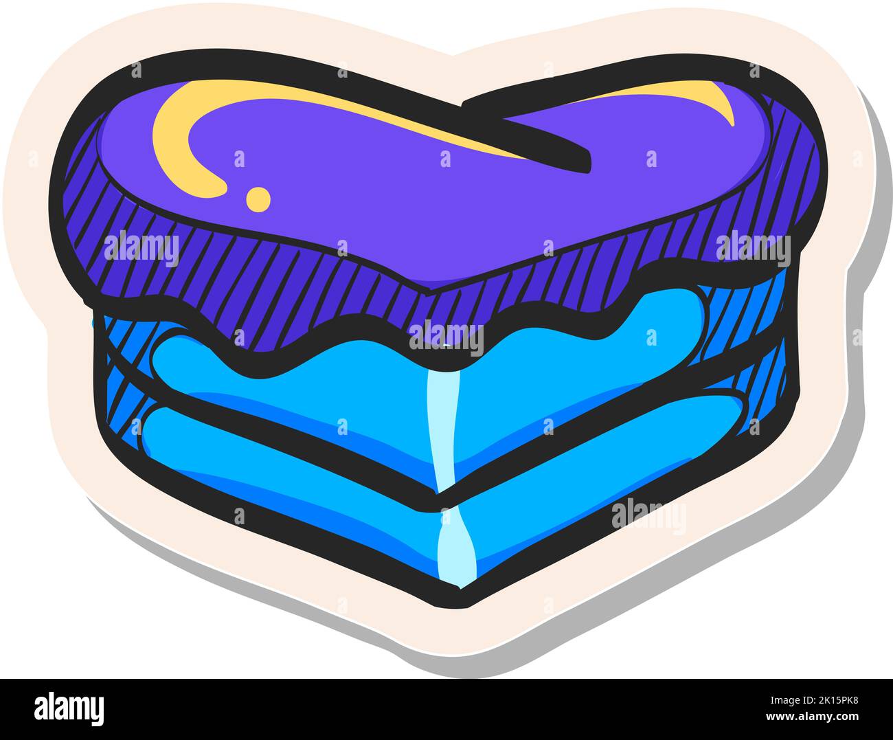 Hand drawn Cake icon in sticker style vector illustration Stock Vector ...