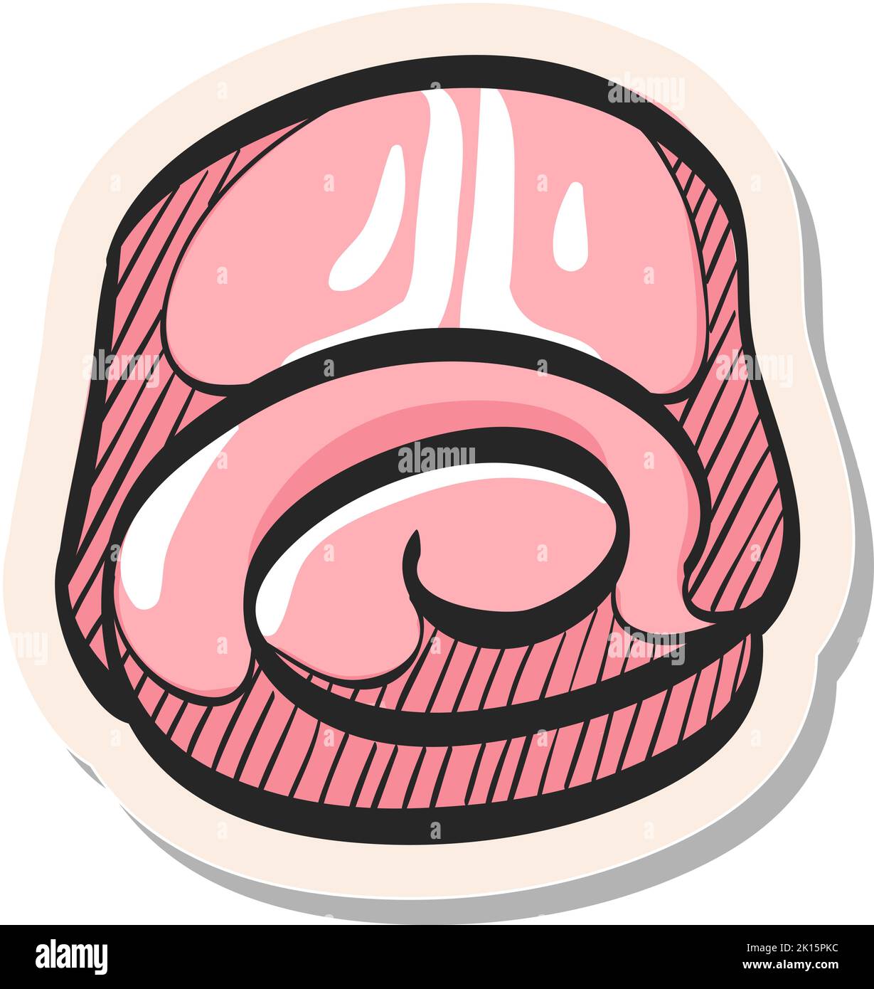 Hand drawn Cake icon in sticker style vector illustration Stock Vector ...