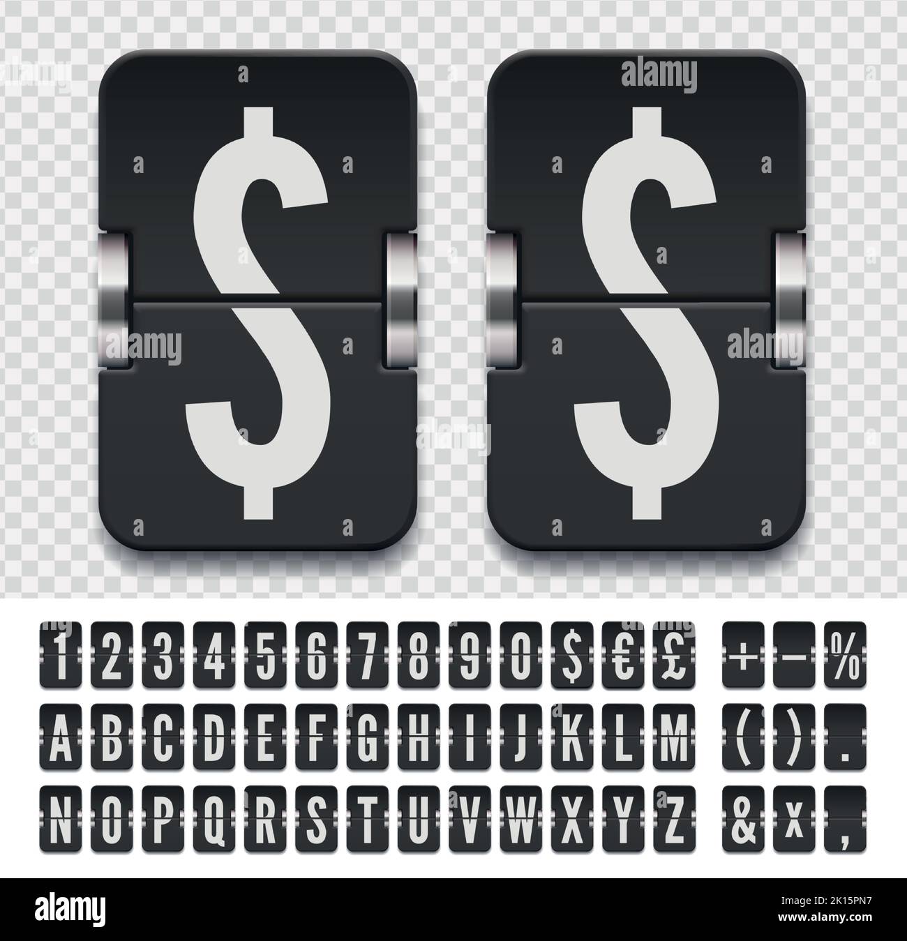 Black flip board narrow font to display destination and timetable ...