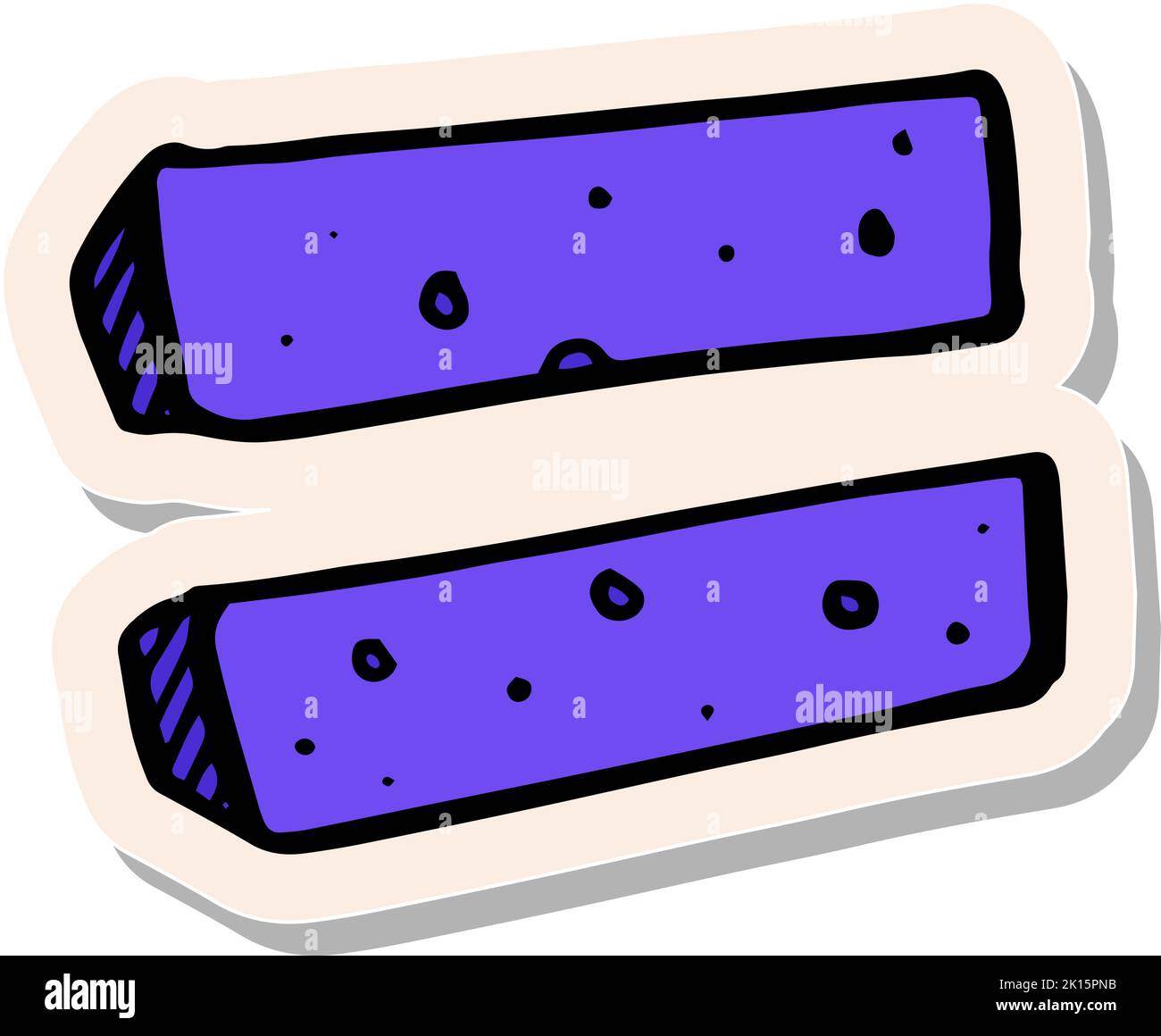 Hand drawn math symbol equal in sticker style vector illustration Stock ...