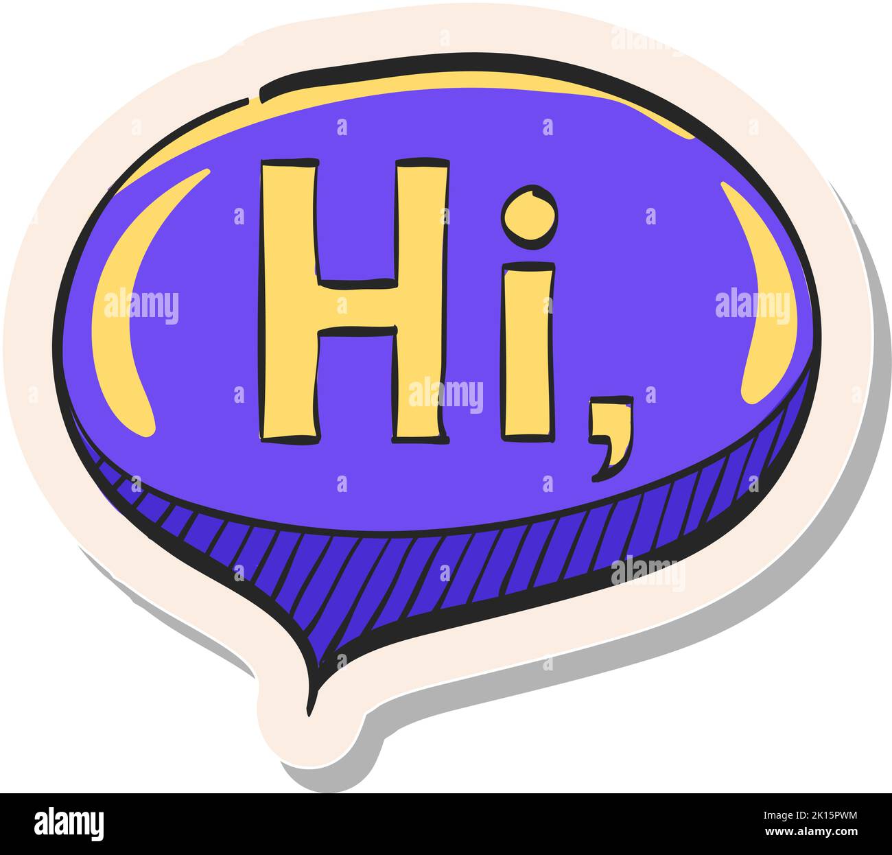 Hand drawn Chatting icon in sticker style vector illustration Stock ...