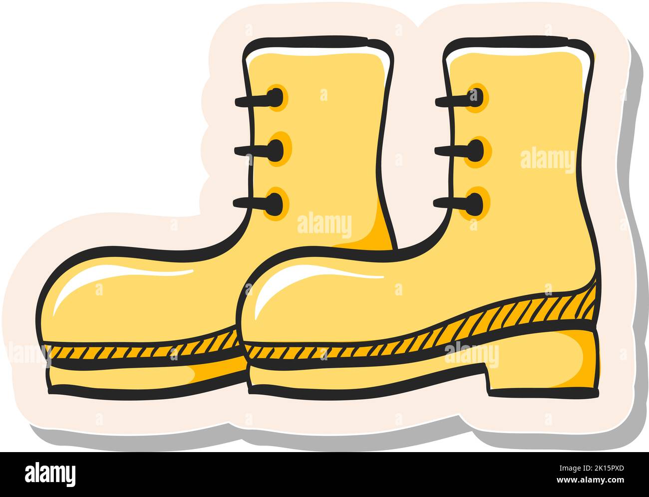 Hand drawn Boot icon in sticker style vector illustration Stock Vector ...