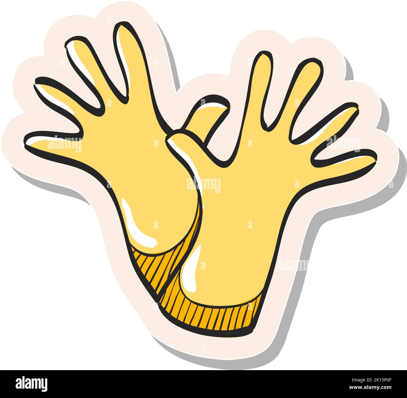 Hand Drawn Cleaning Glove Icon In Sticker Style Vector Illustration Stock Vector Image And Art Alamy