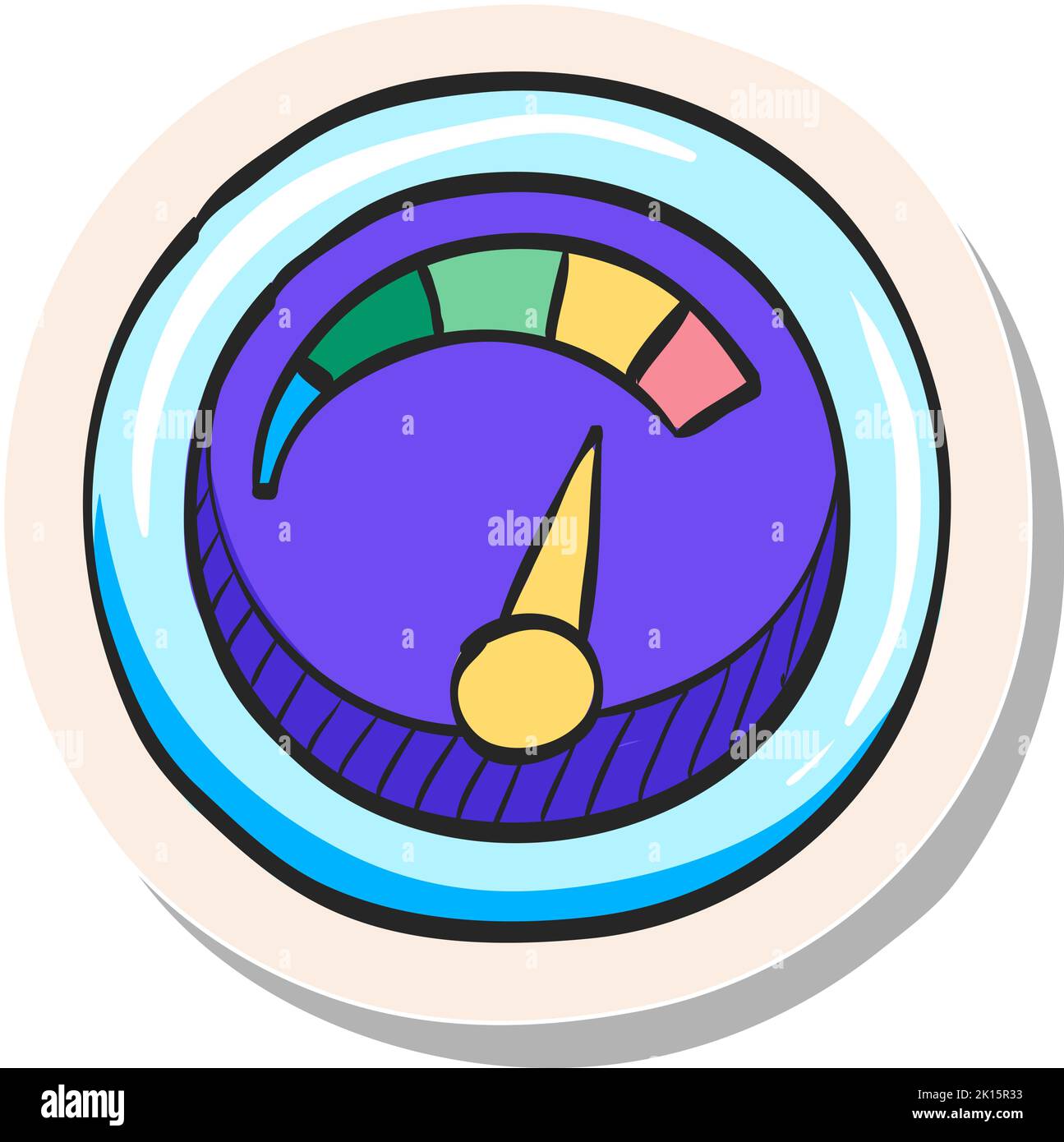 Hand drawn Cycle computer icon in sticker style vector illustration ...