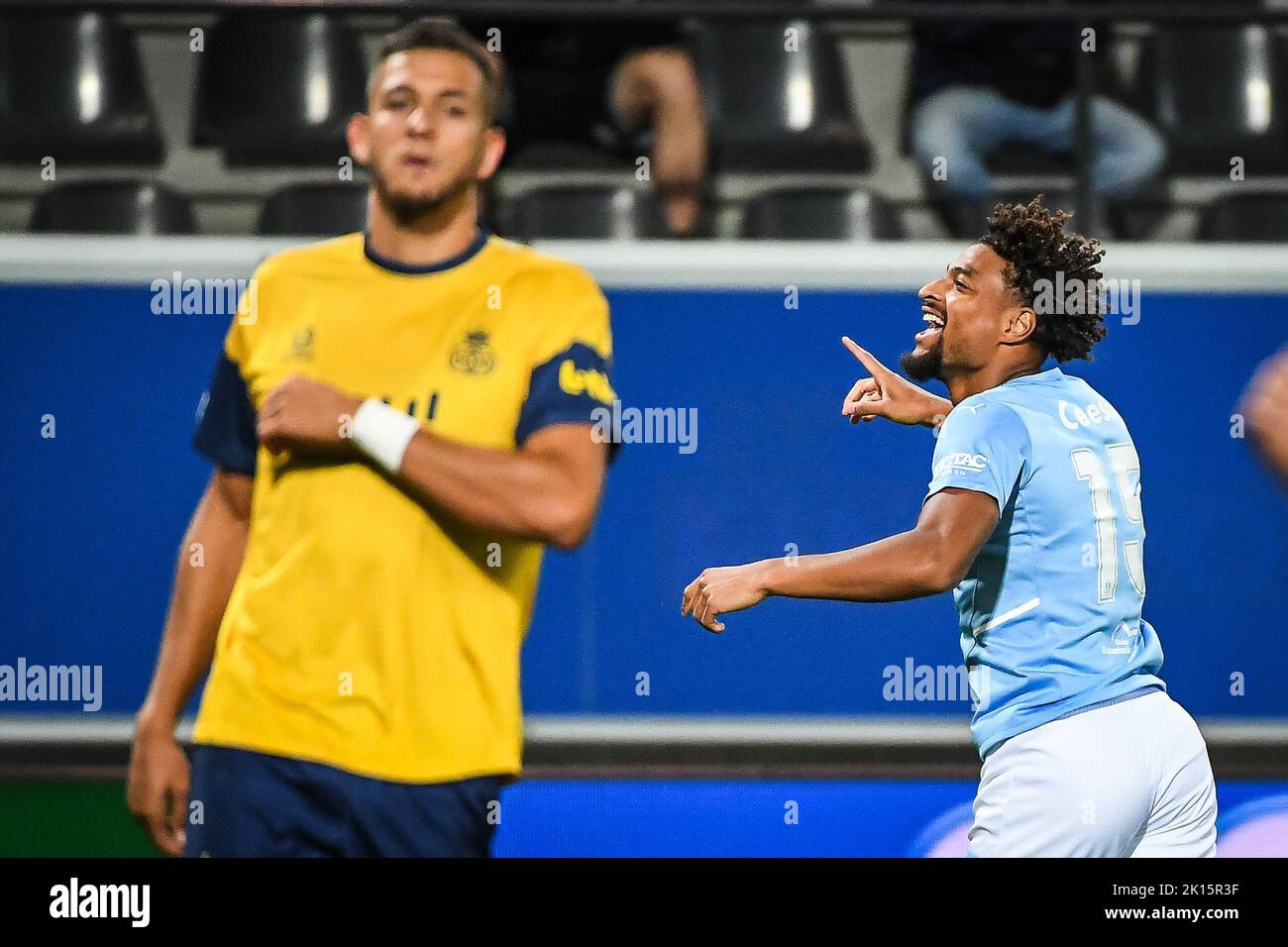 Brussels, Belgium. 15th Sep, 2022. Joseph CEESAY of Malmo celebrates ...