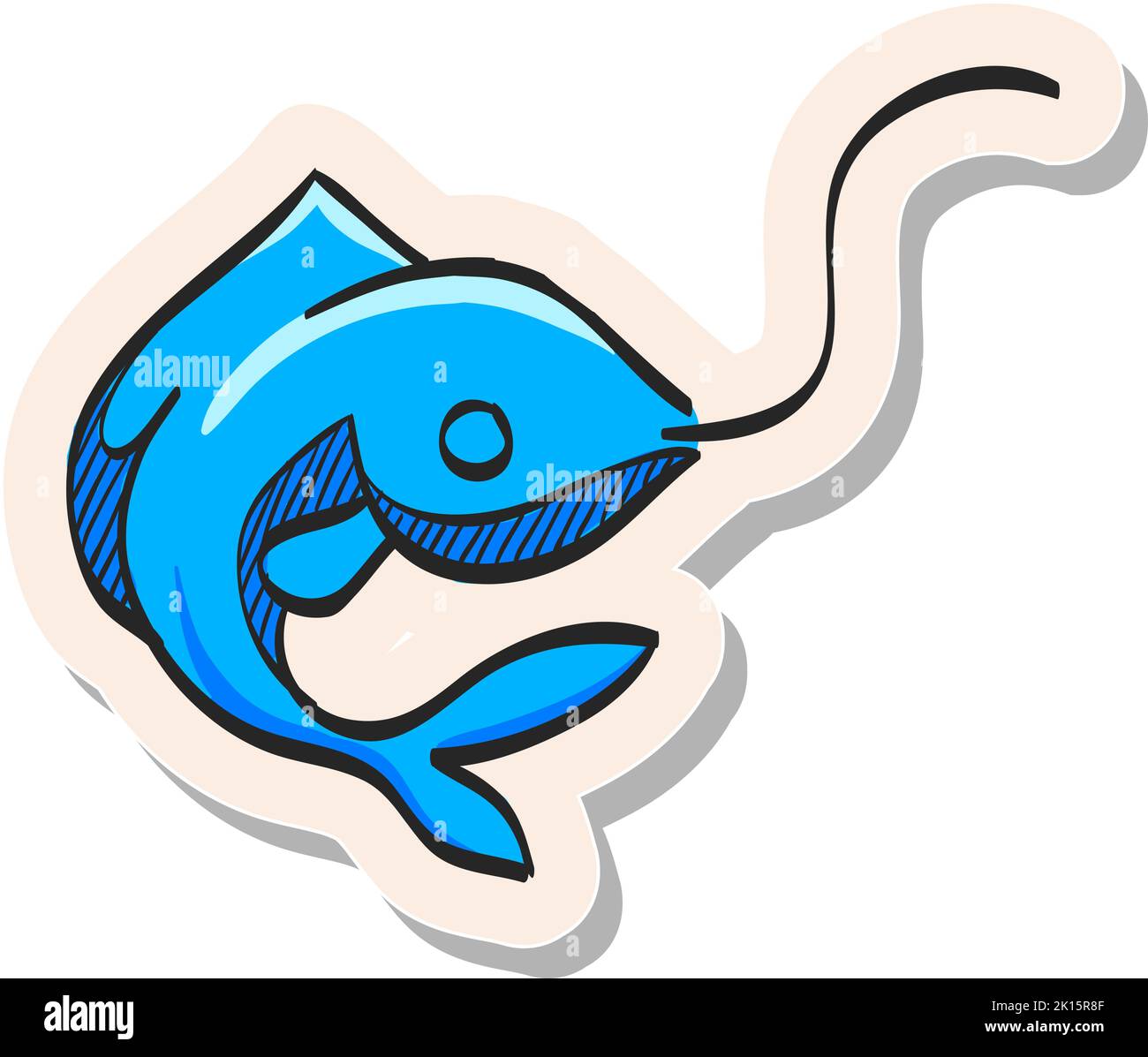 Hooked fish cartoon hi-res stock photography and images - Alamy