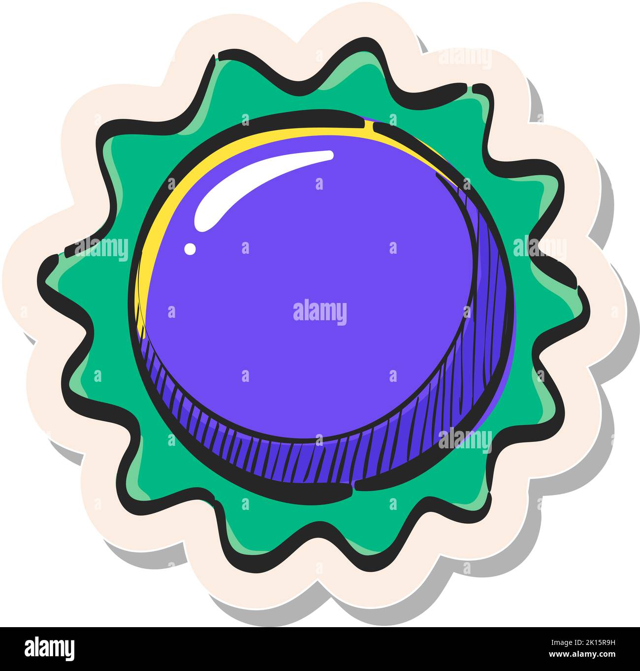 Hand drawn Hot item label icon in sticker style vector illustration ...
