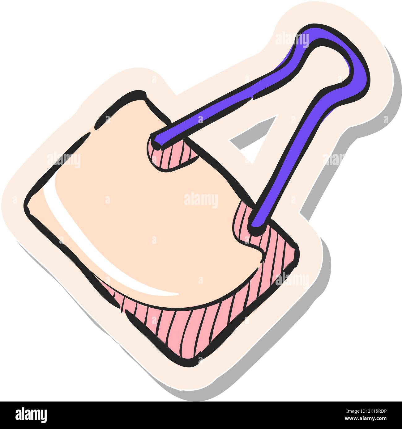 Hand drawn Binder clip icon in sticker style vector illustration Stock ...