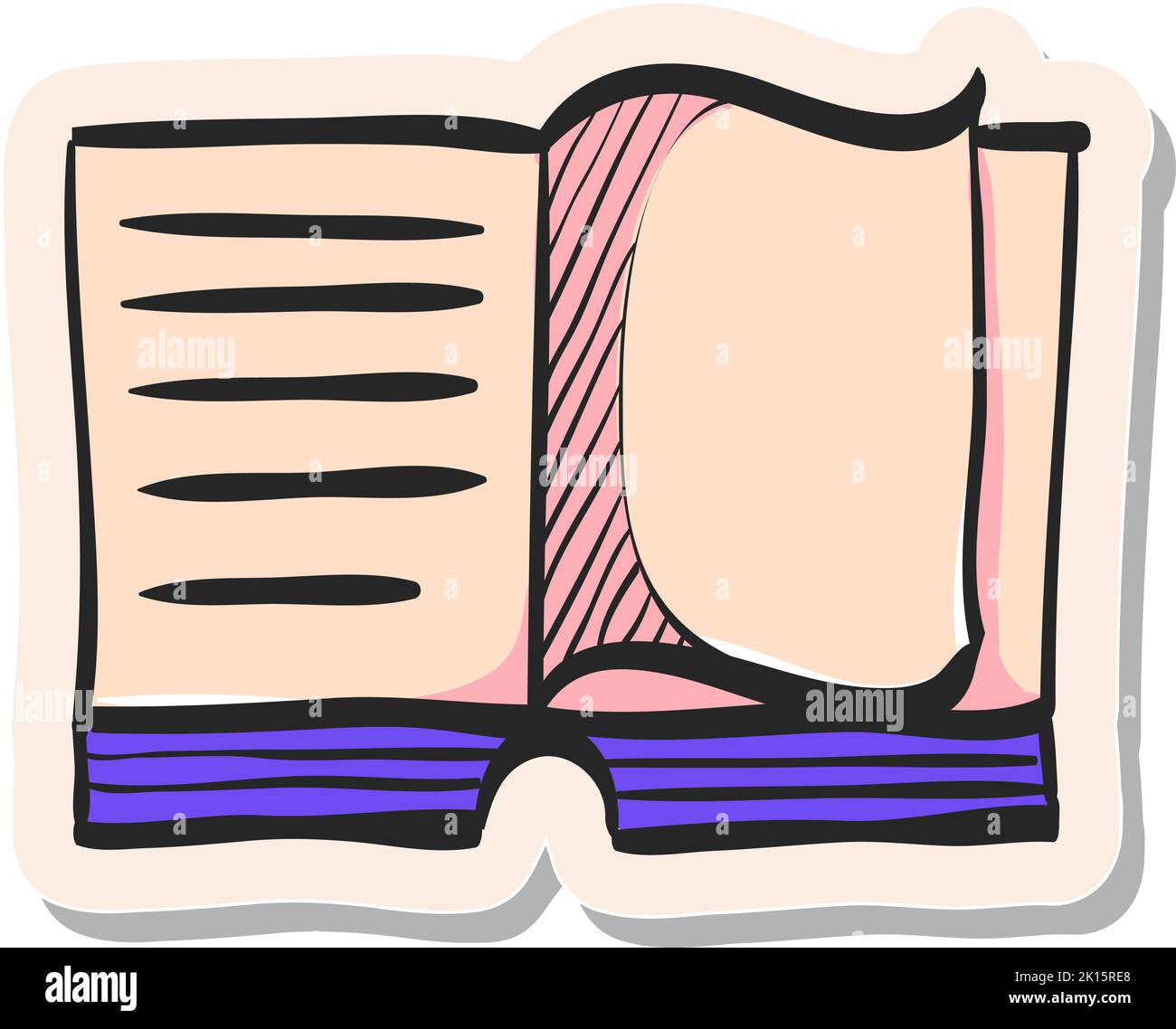 Hand drawn Books icon in sticker style vector illustration Stock Vector ...