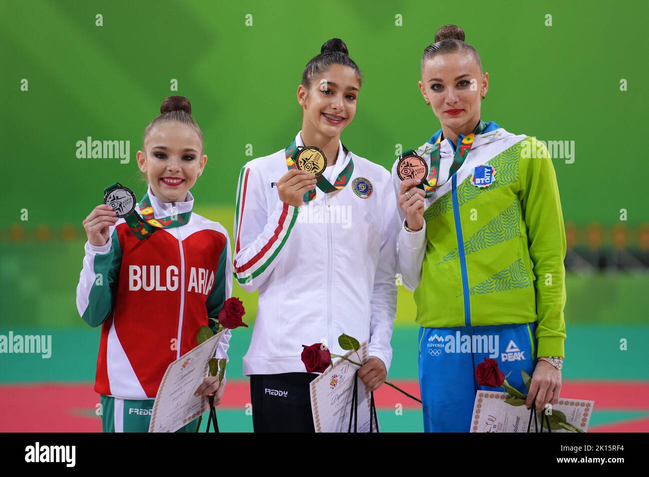 Sofia, Bulgaria. 15th Sep, 2022. Awards Final Ribbon during Rhythmic ...