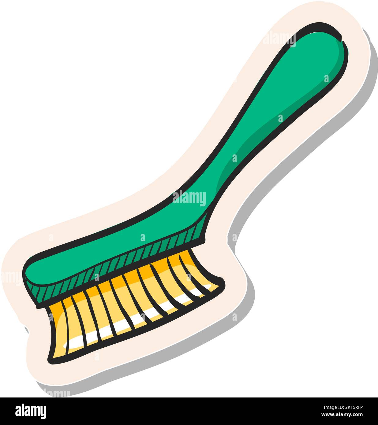 Hand drawn Paint brush icon in sticker style vector illustration Stock ...