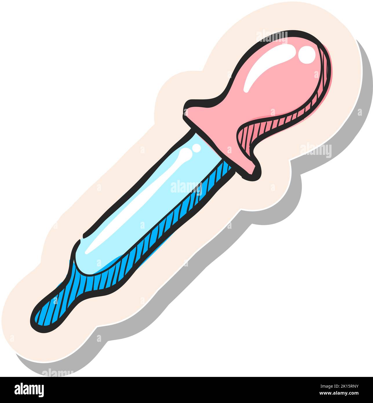 Hand drawn Eyedropper icon in sticker style vector illustration Stock ...