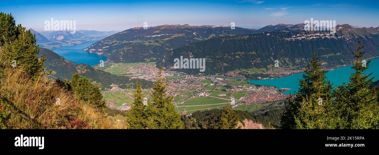 Brienzersee seen from the topo of the peaks between Schynighe Platte ...